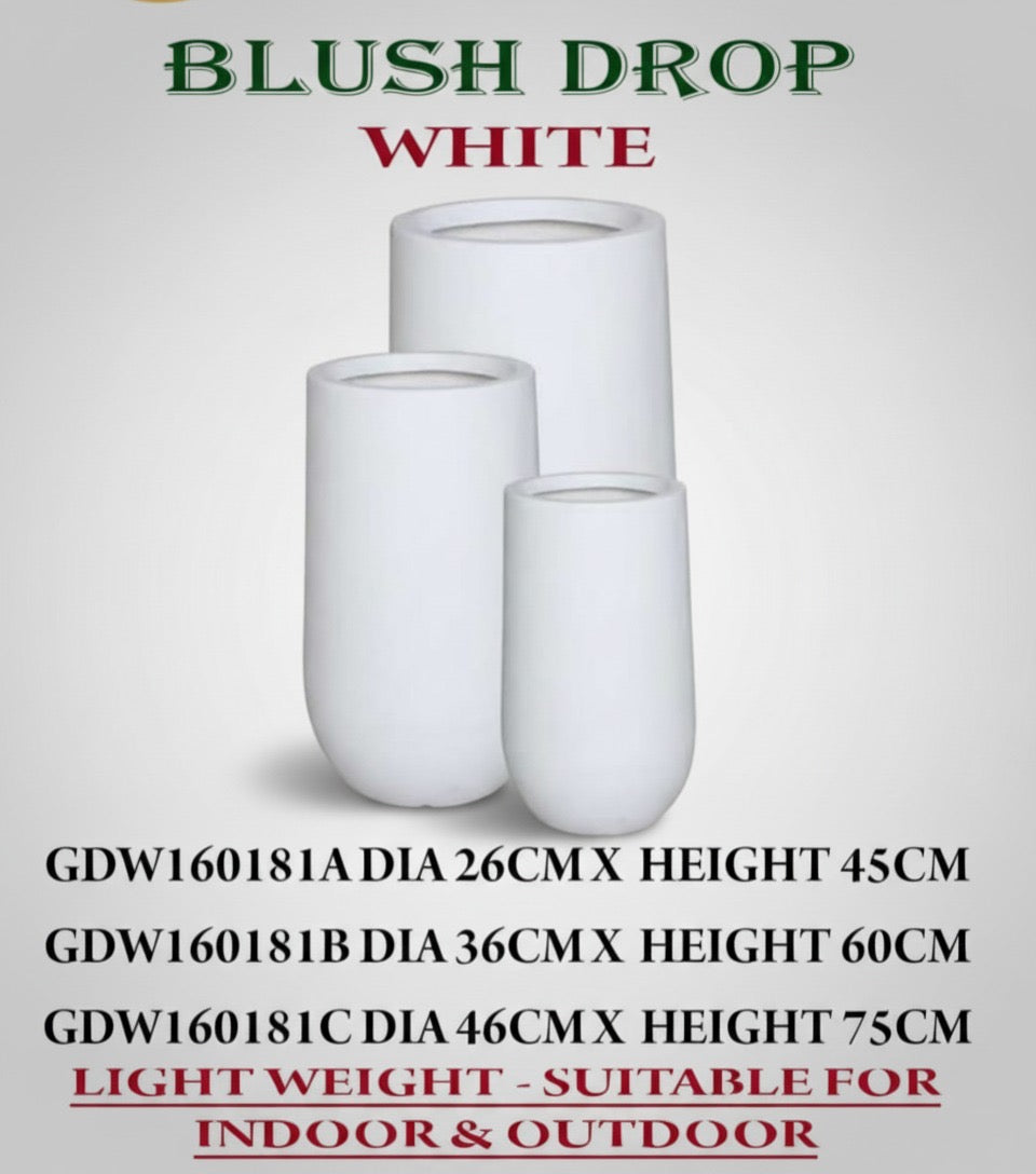 Fiber Blush Drop White – wellpottedplants